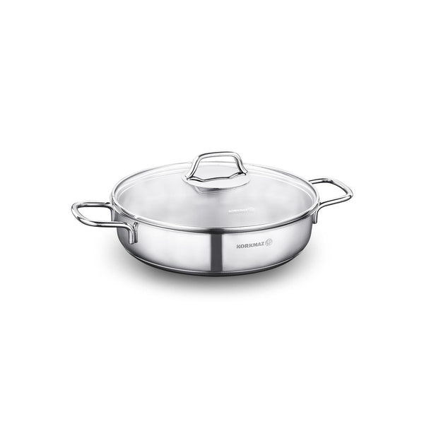 Korkmaz Perla Stainless Steel Cooking Pot - Induction Compatible, Made ...